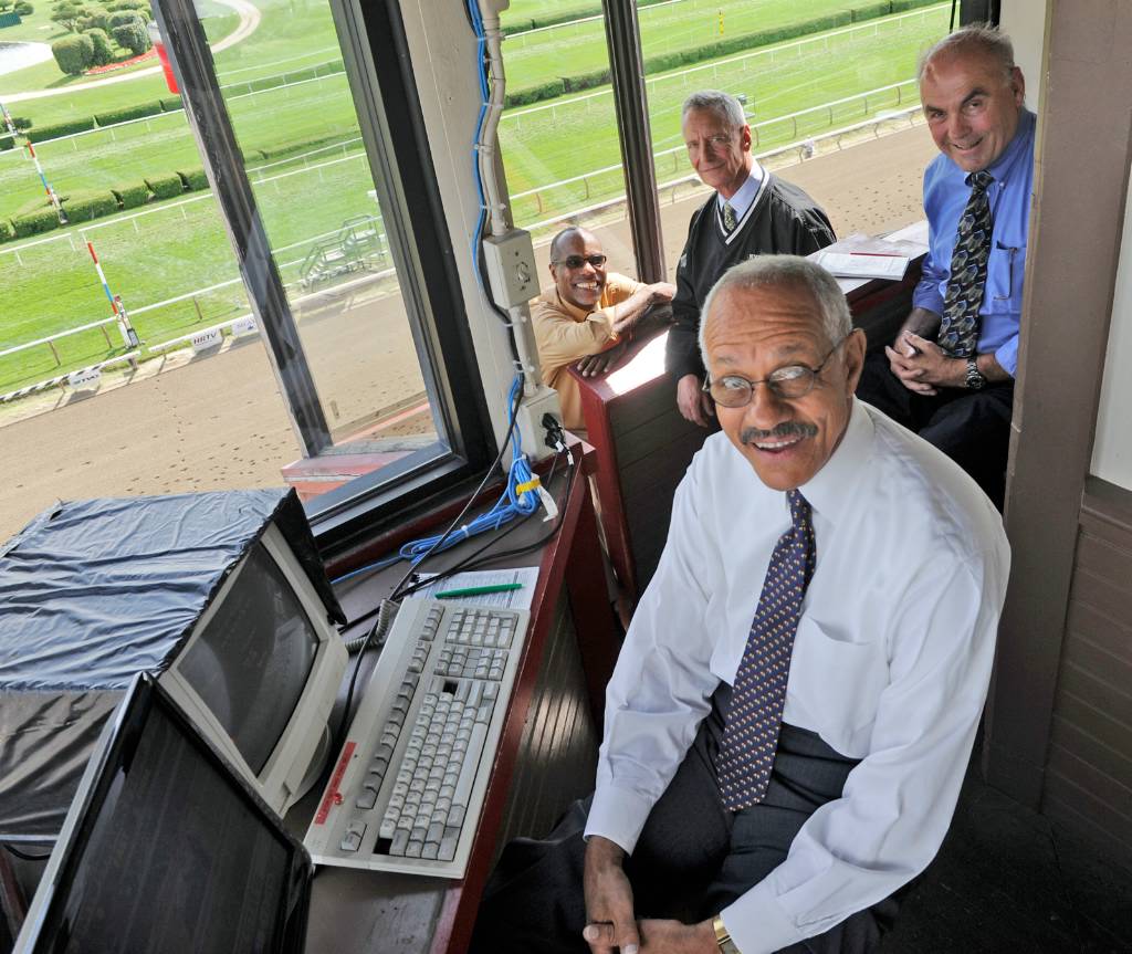 Race judge has sharp eye from on high