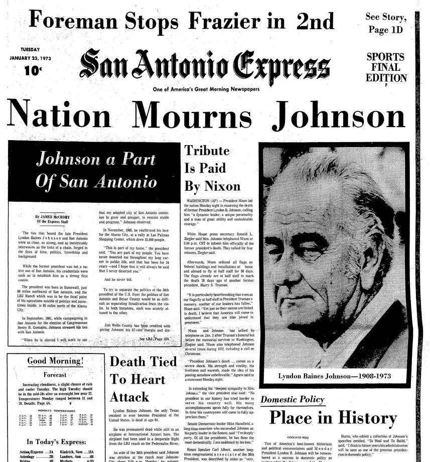 LBJ died on his Hill Country Ranch in January 1973. - San Antonio ...