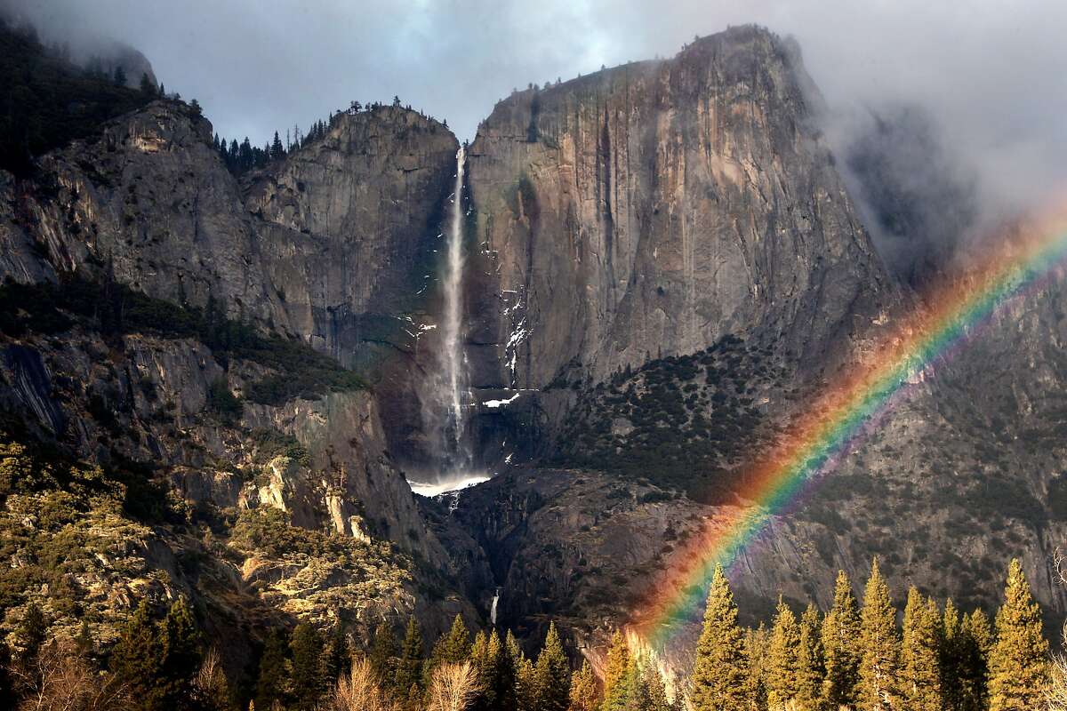 Once in a lifetime: See Yosemite Falls turn into a cascading rainbow