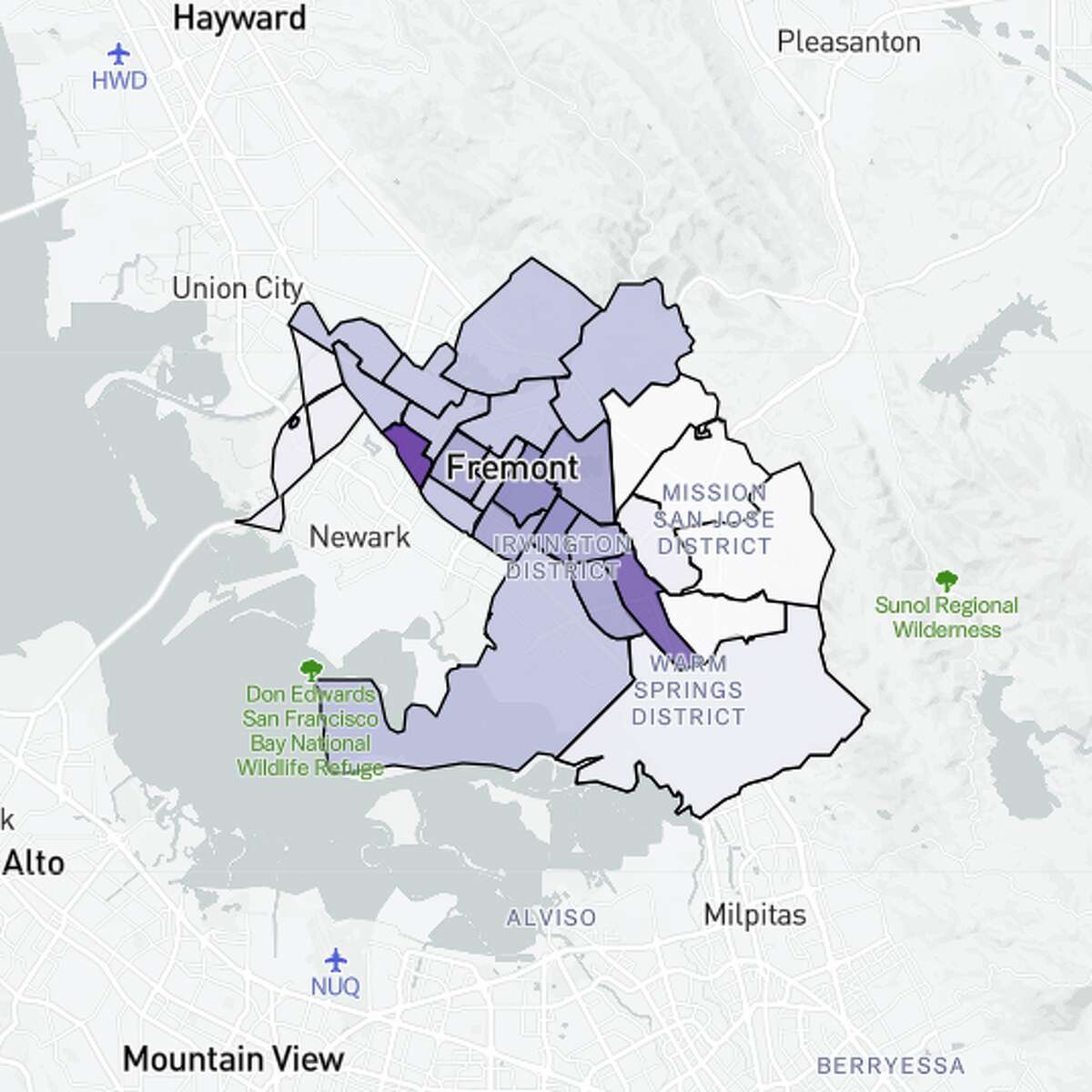 Maps show the segregation within Bay Area school districts