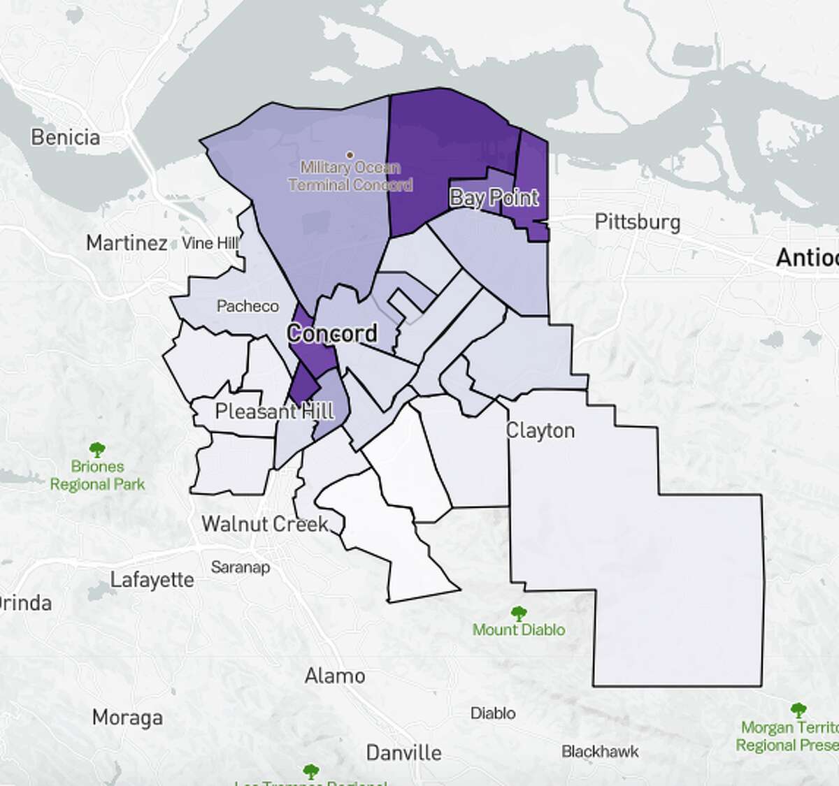 Maps show the segregation within Bay Area school districts