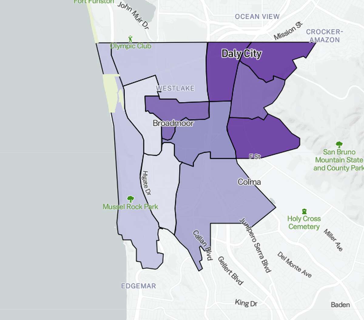 Maps show the segregation within Bay Area school districts