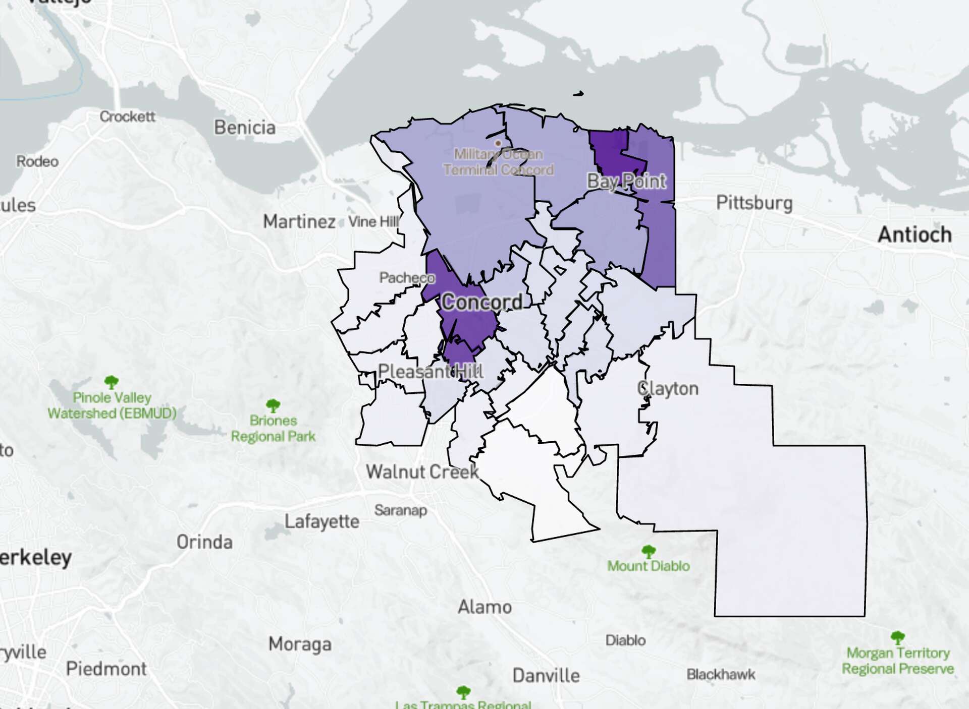 Maps show the segregation within Bay Area school districts