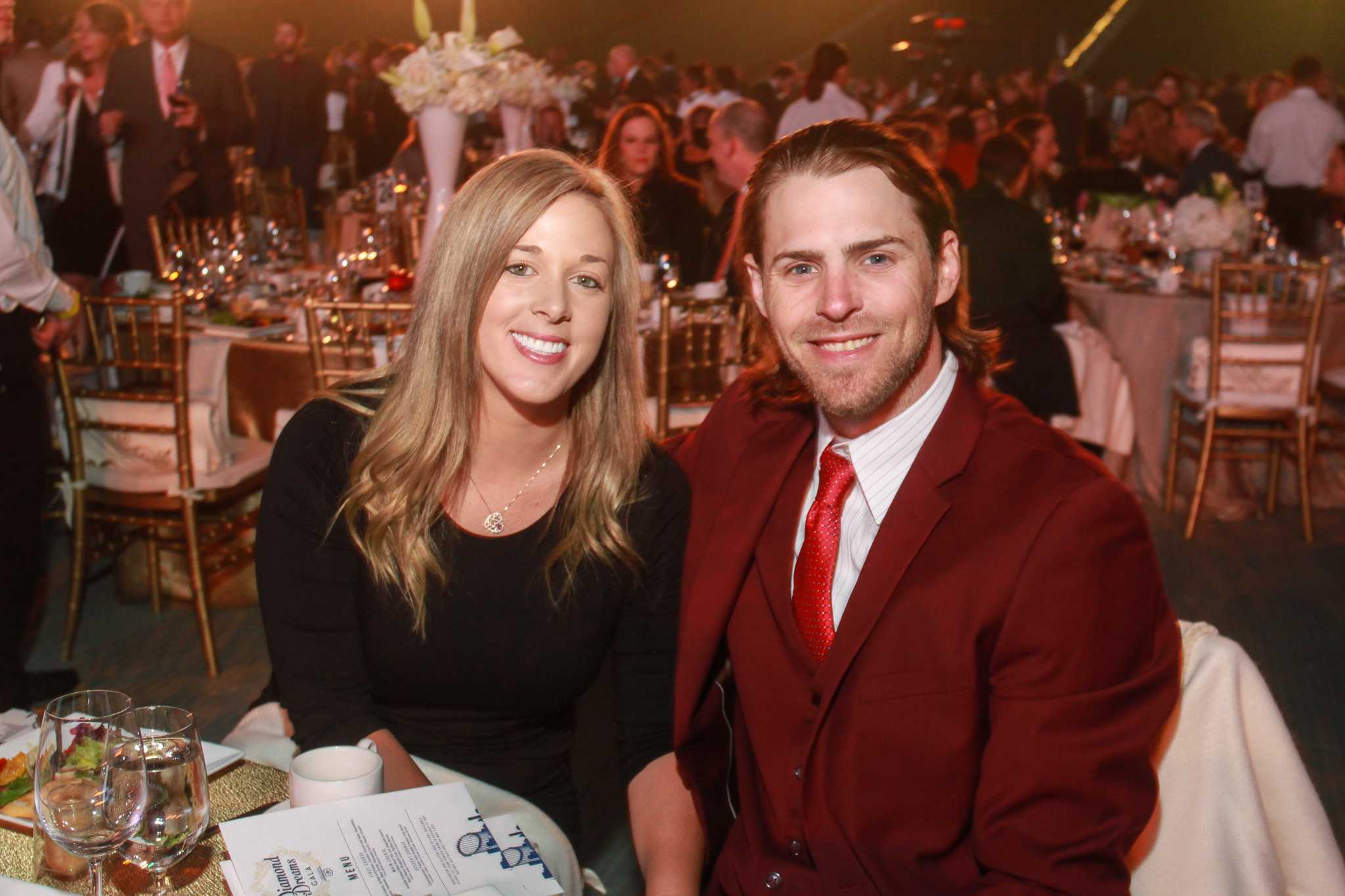Astros' Josh Reddick and fiancée tie the knot wearing custom wrestling ...