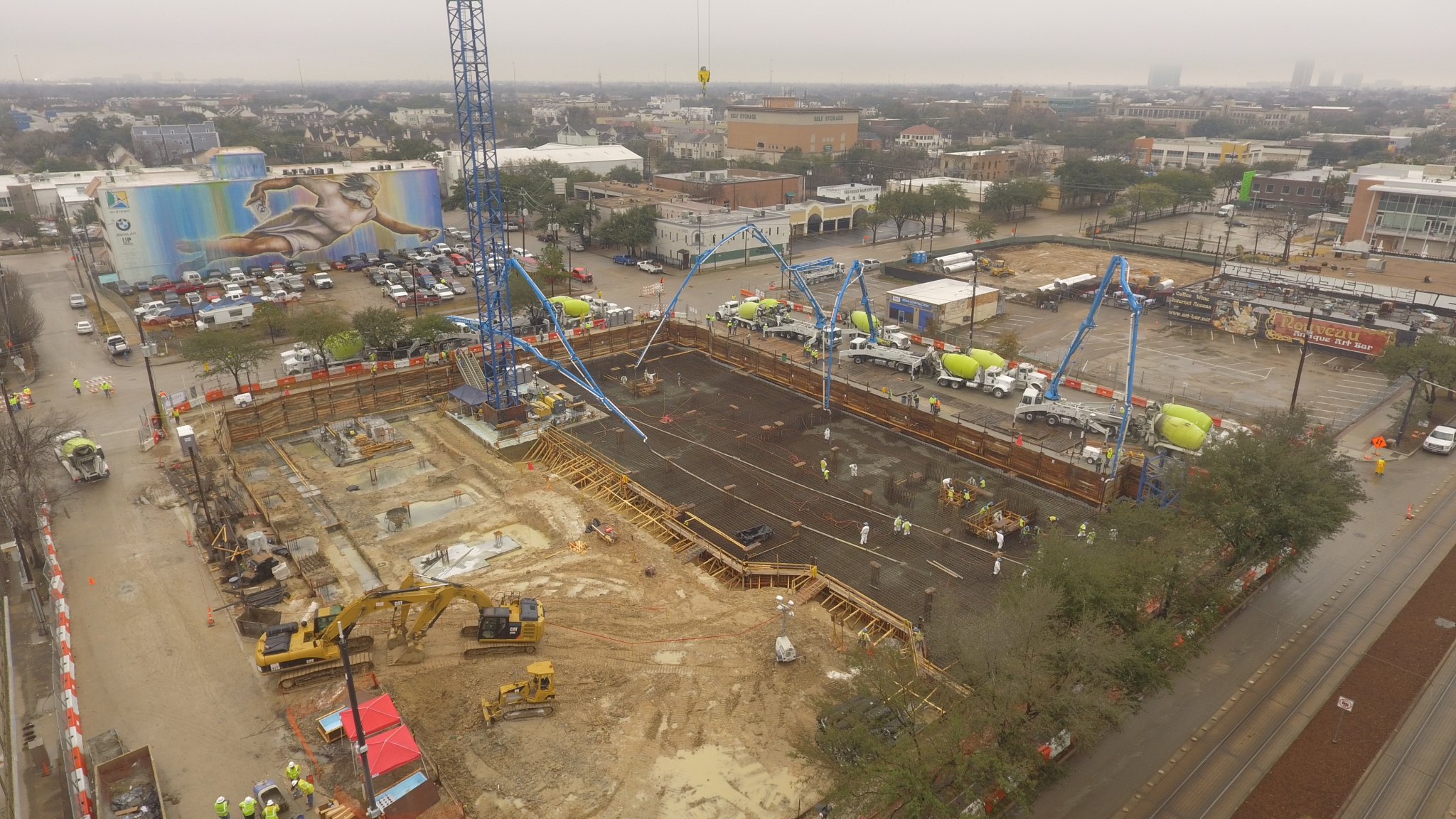 Caydon pours foundation for Midtown apartment tower