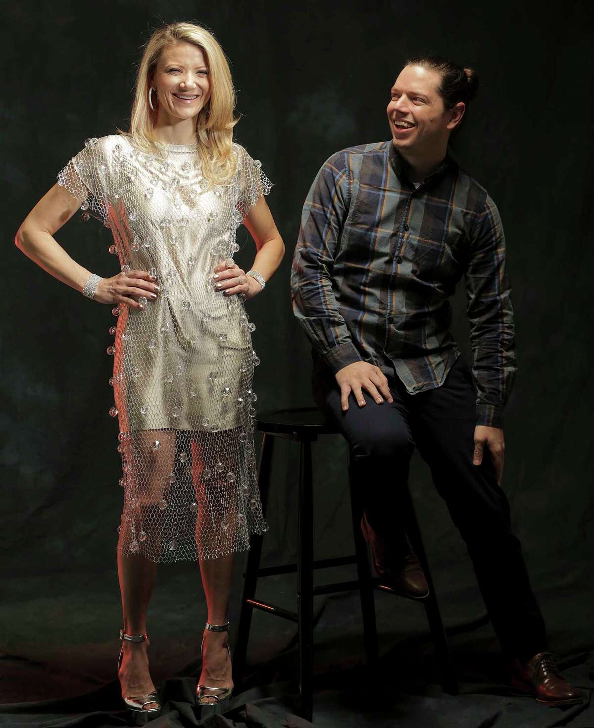 "Crystal Ball" co-chair Stephanie Cockrell models a custom Miles David ...