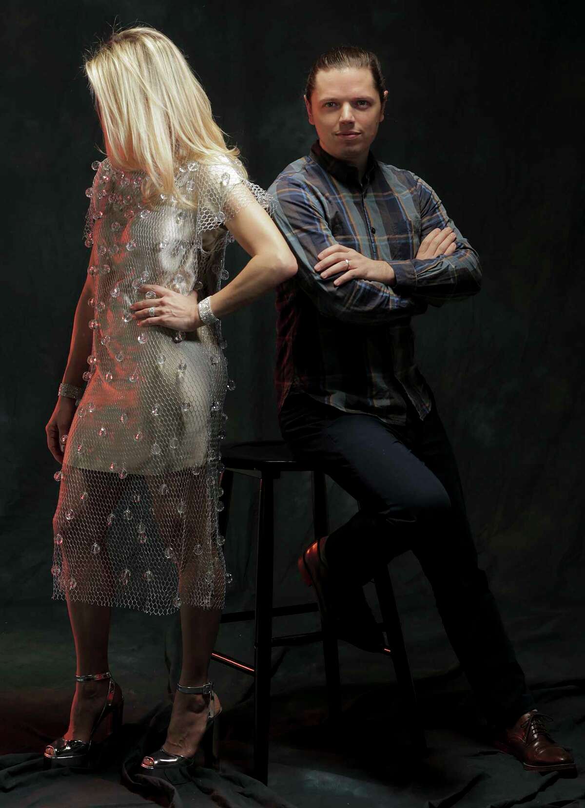 "Crystal Ball" co-chair Stephanie Cockrell models a custom Miles David ...