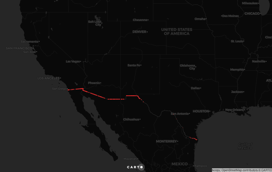 Map: All the existing portions of US/Mexico border fence