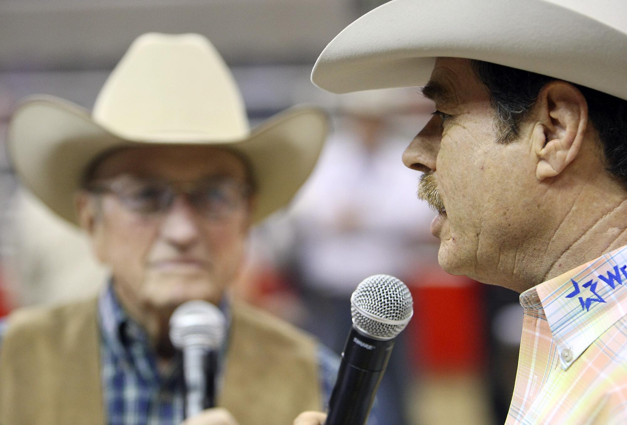 Wayne Brooks steps up to the announcer’s stand