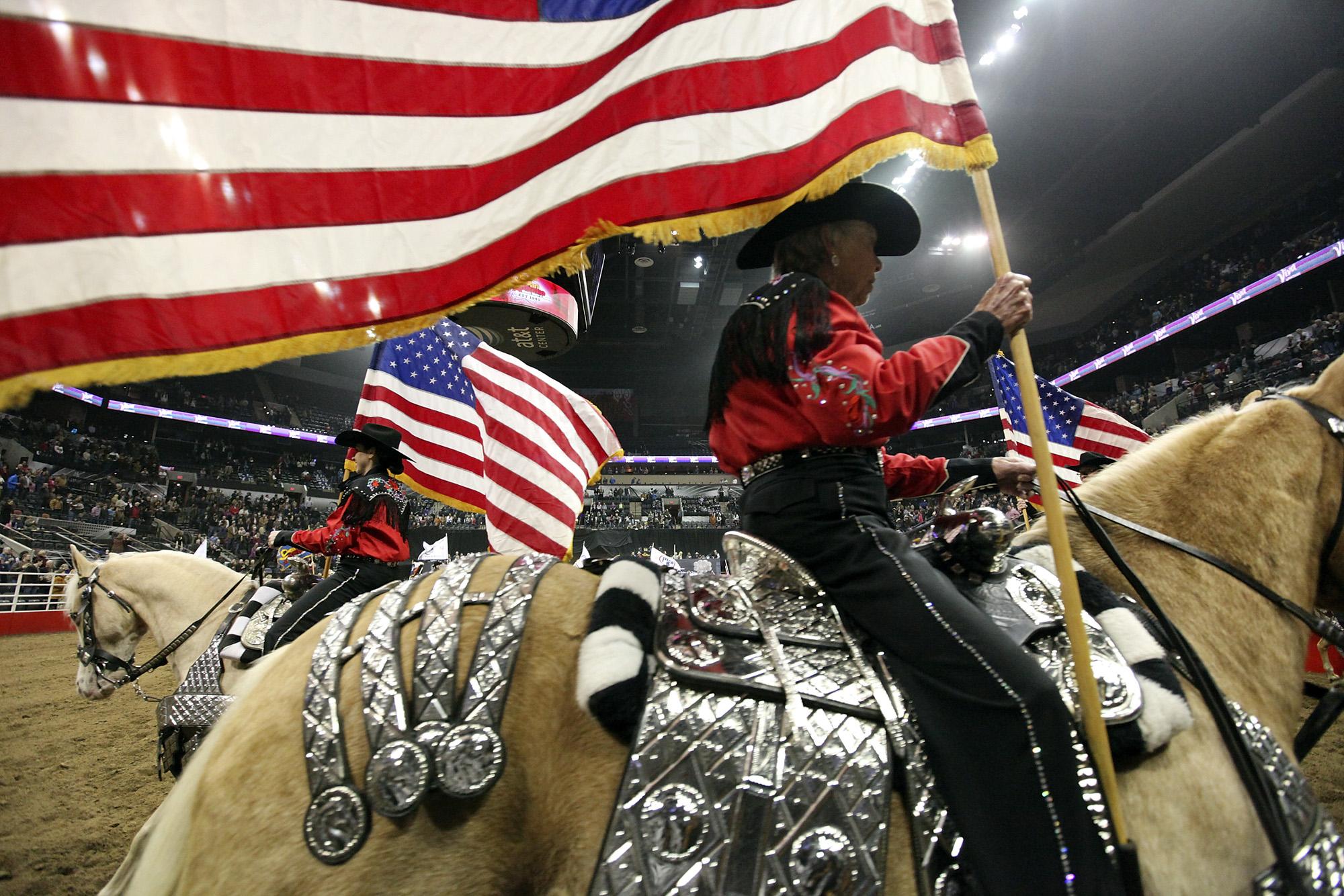 Old Glory’s grand entrance