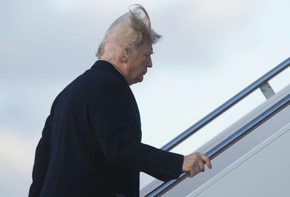 Strange video of Donald Trump's gravity-defying hair goes viral