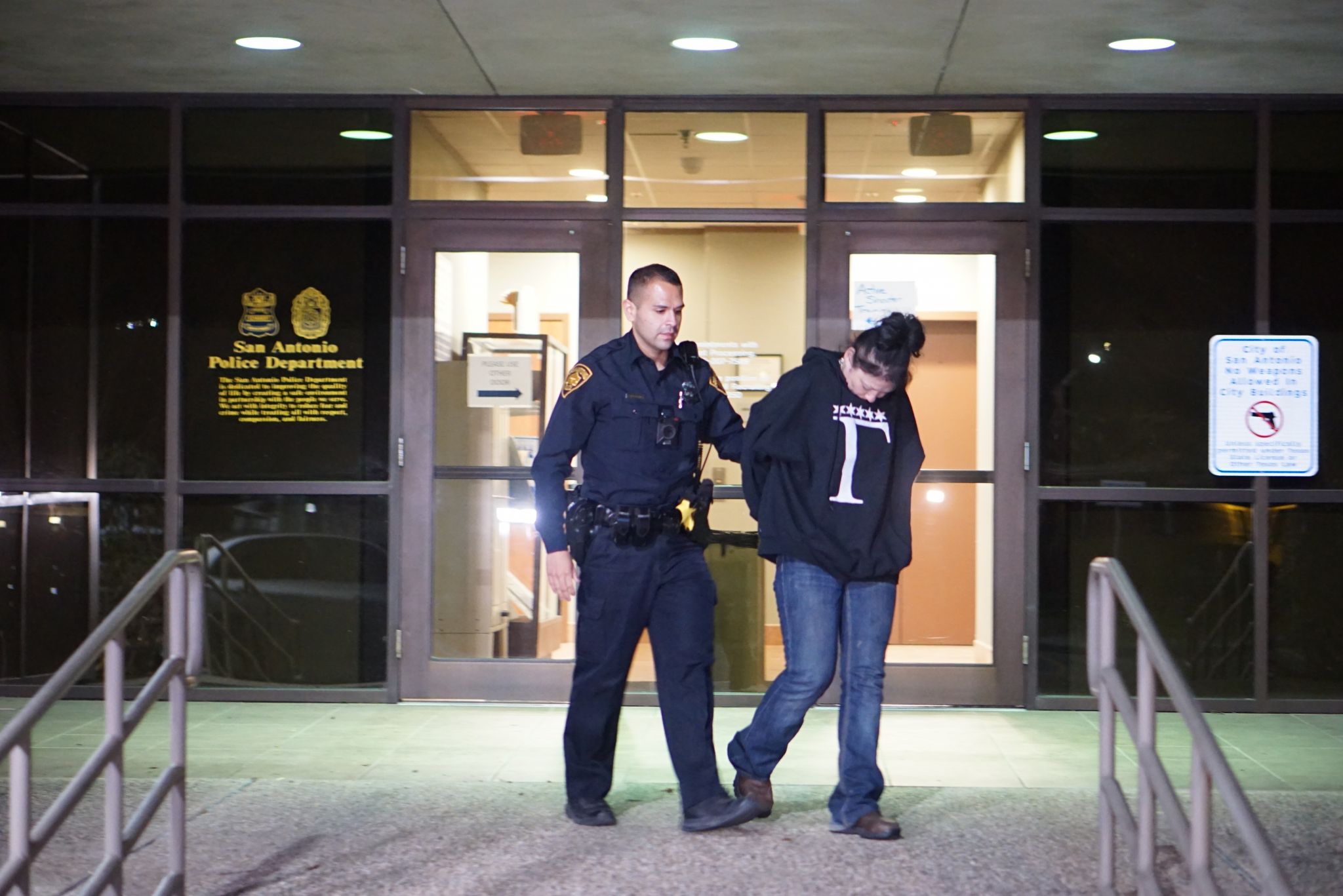 Woman accused of robbing business, person