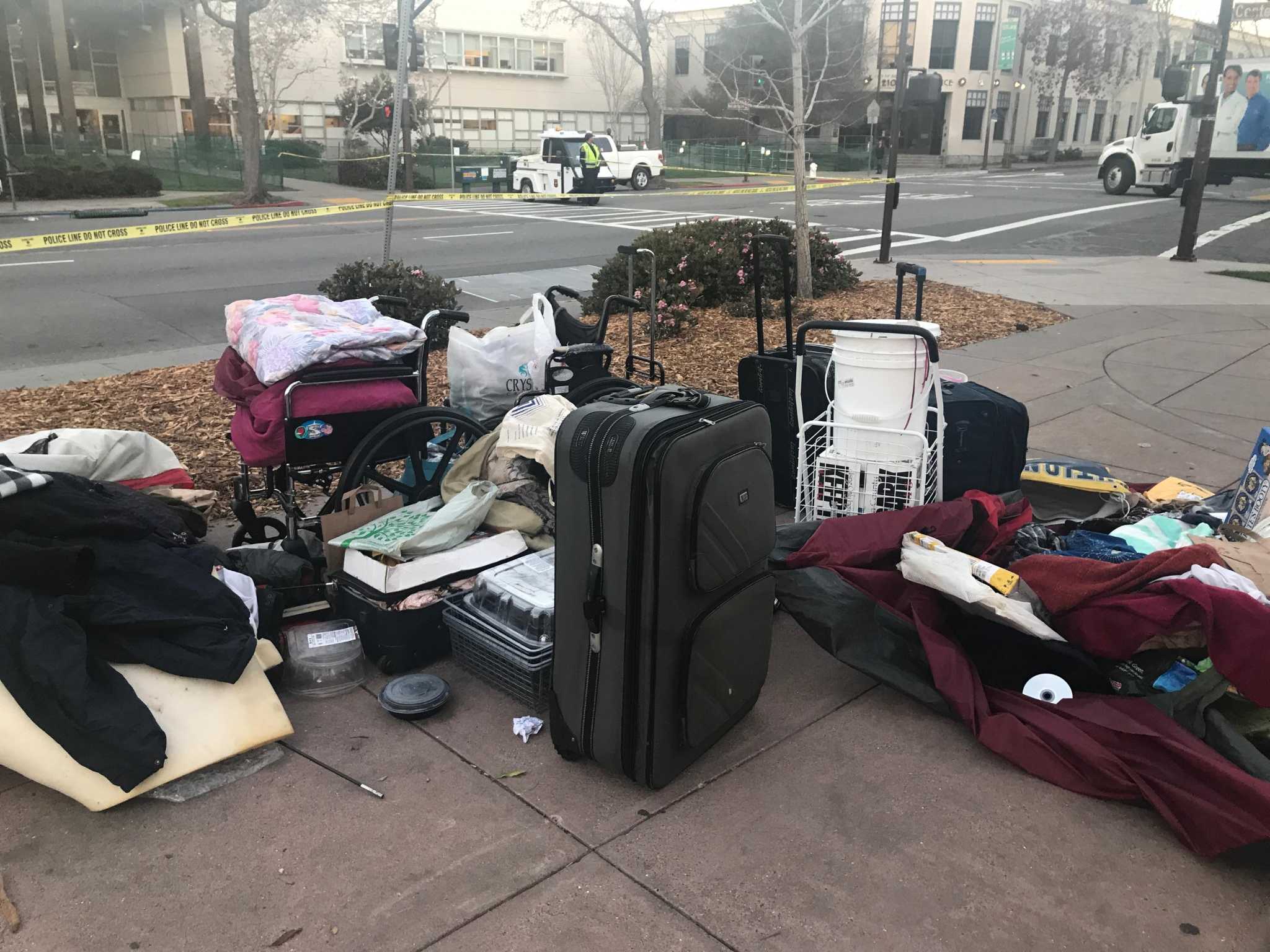 Berkeley police, city officials clear homeless encampment by old city hall