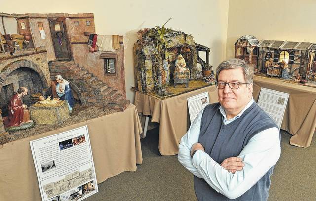 Professor builds intricate Nativity scenes now on display
