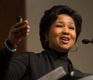 NASA astronaut Dr. Mae C. Jemison speaks to sold out crowd at SIUE