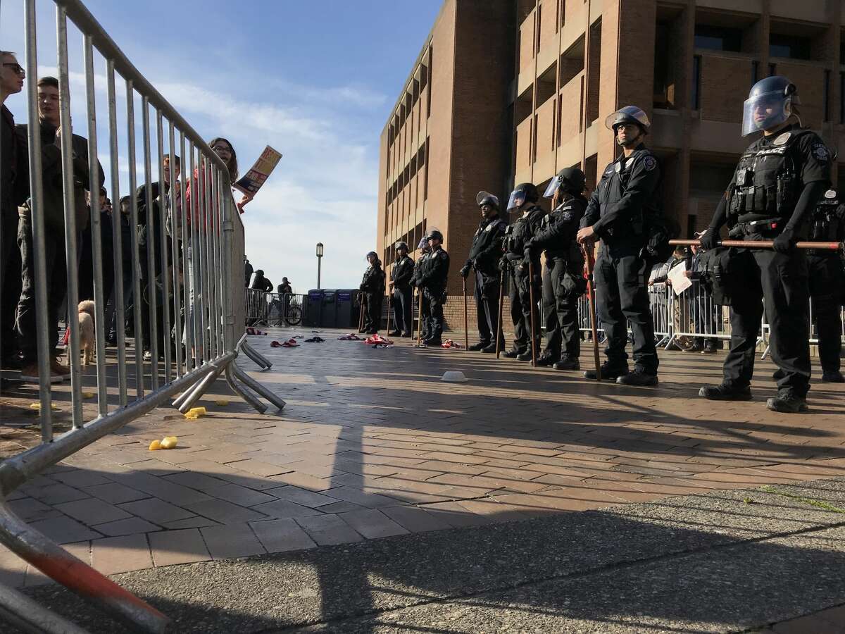 At least 5 arrested after skirmishes at UW rally, protest