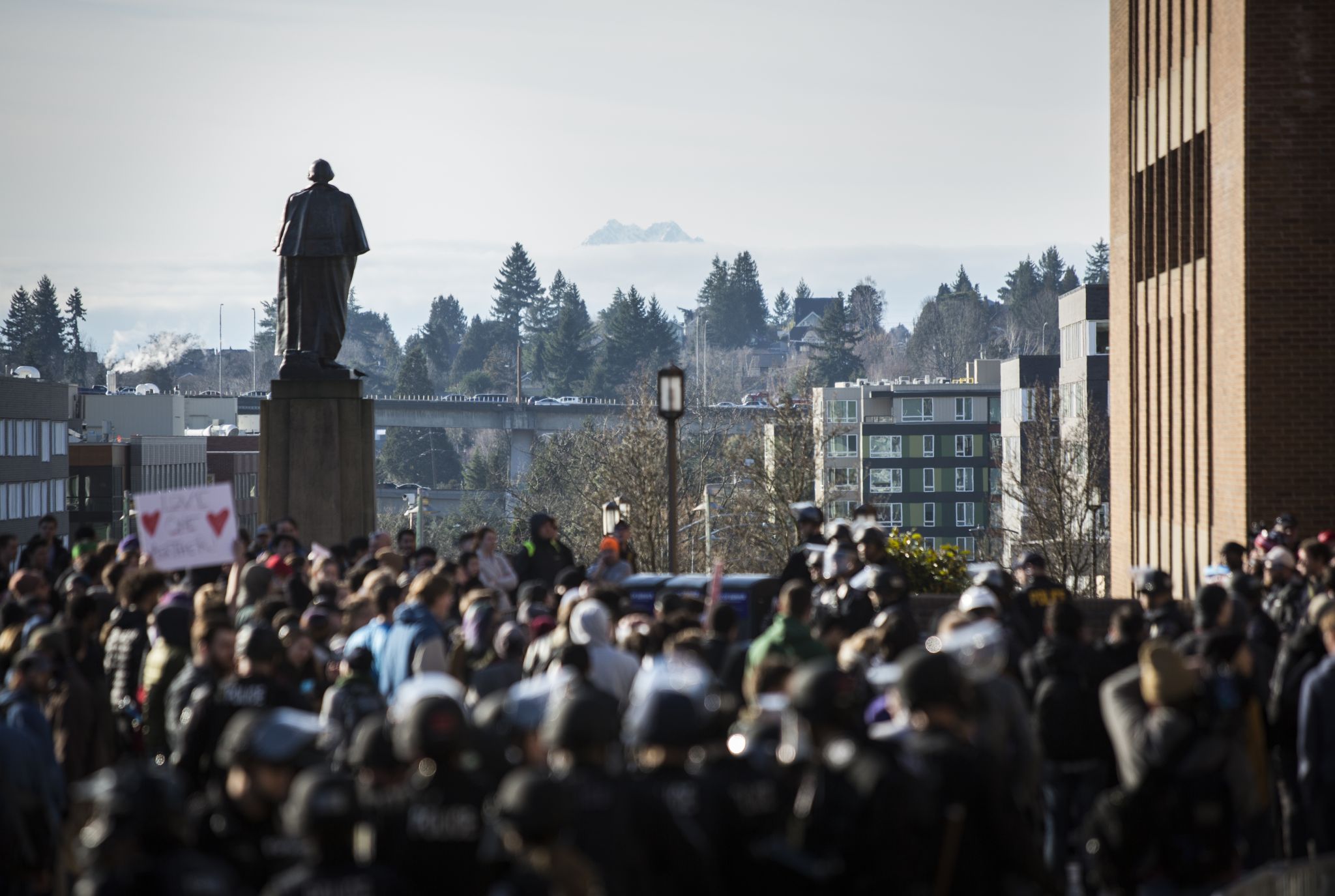 At least 5 arrested after skirmishes at UW rally, protest