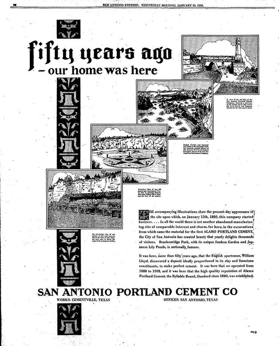 1930 ad for Alamo Cement shows old quarry sites - ExpressNews.com