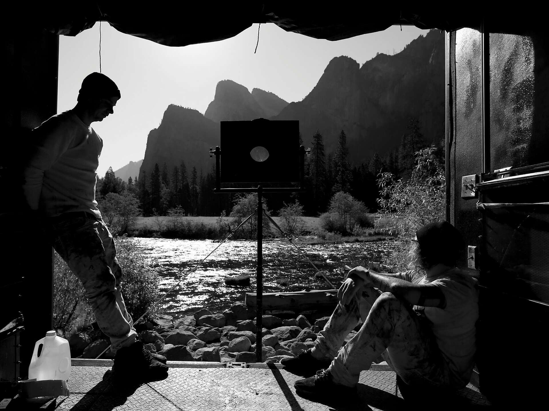 Small imperfections on display in giant, old-school photographs