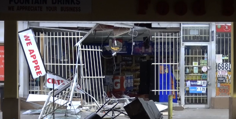 ATM stolen after thieves drive car into convenience store