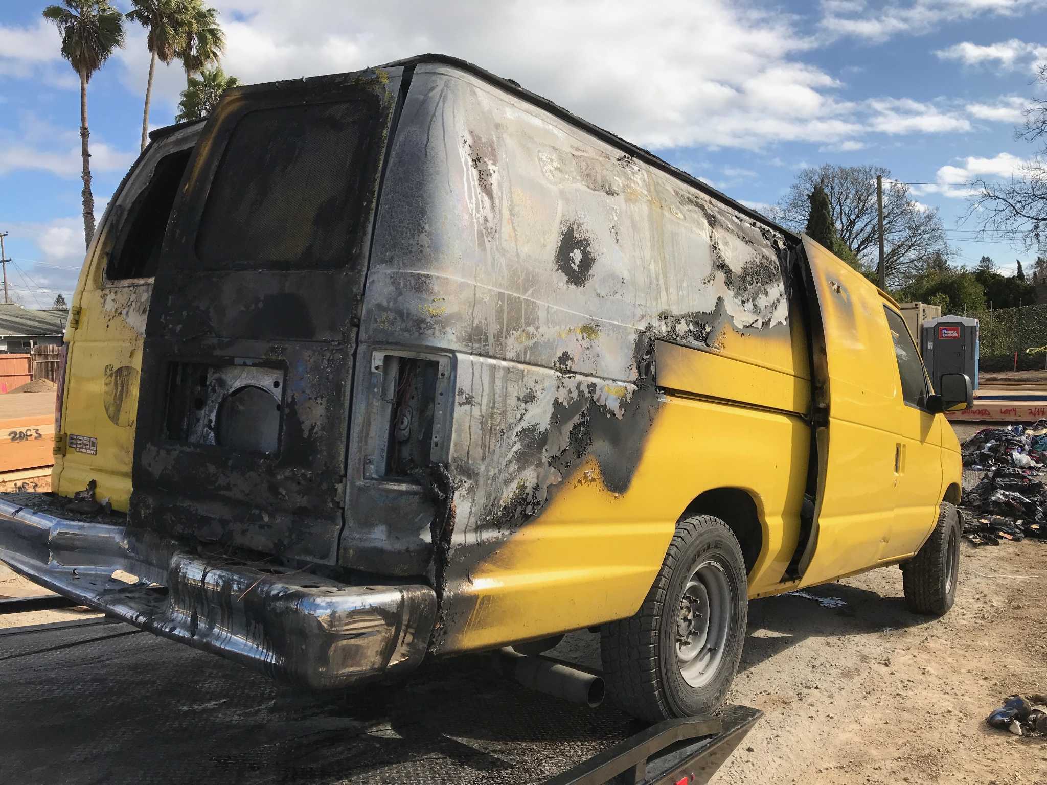 Carjacked, robbed — and now the owner of a fire-ravaged van