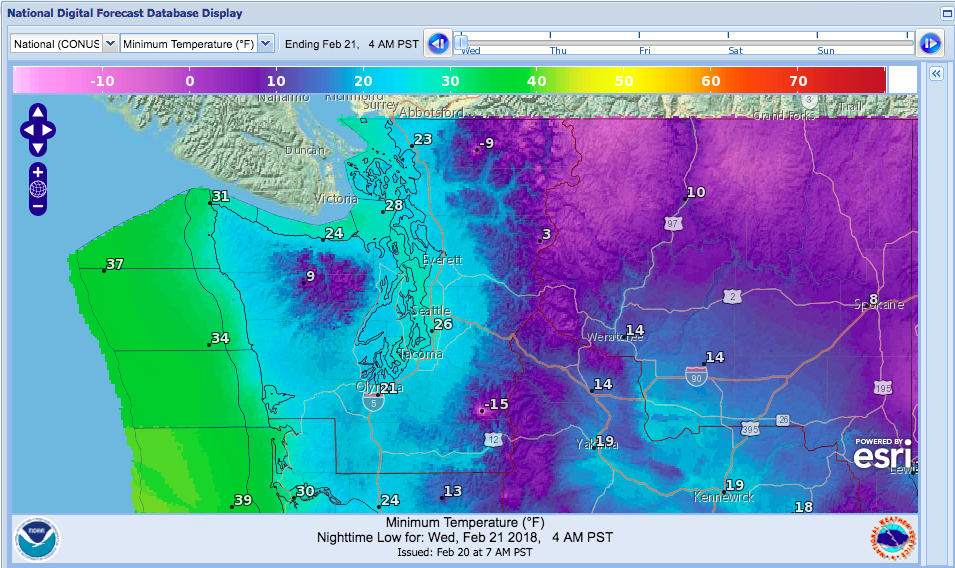 Seattle colder than Alaska's Arctic coast Tuesday morning