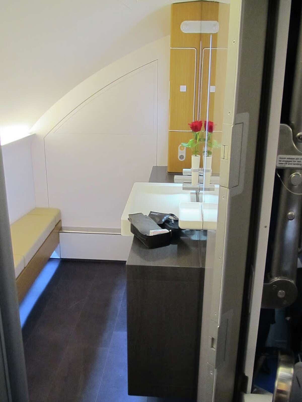 Airplane toilet seats: Up or down?