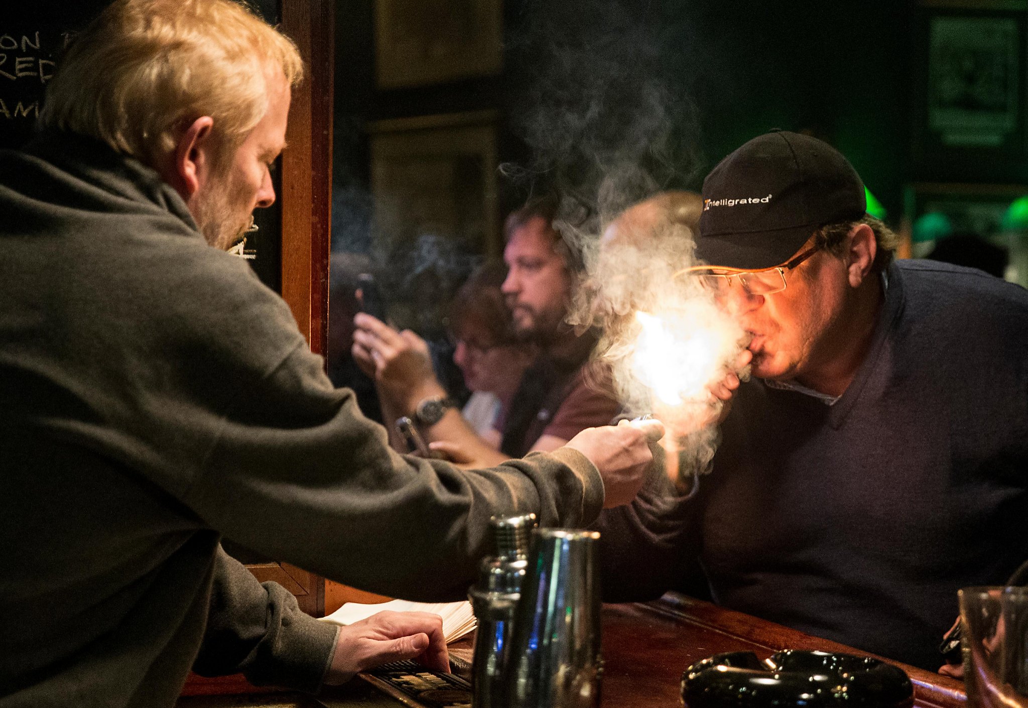 Cigar lovers find their place to puff