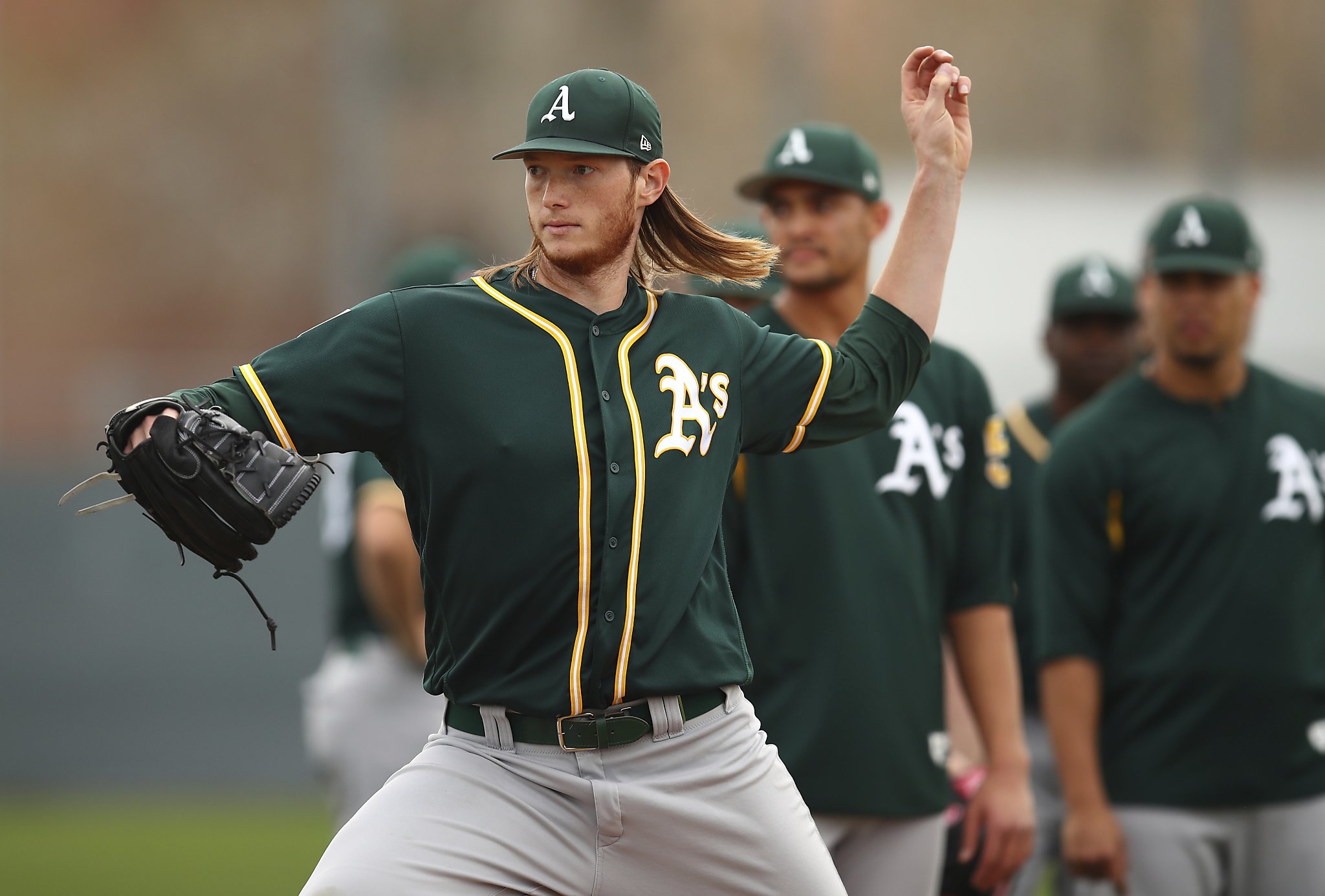 Impressive debut for A’s soft-spoken pitcher, A.J. Puk