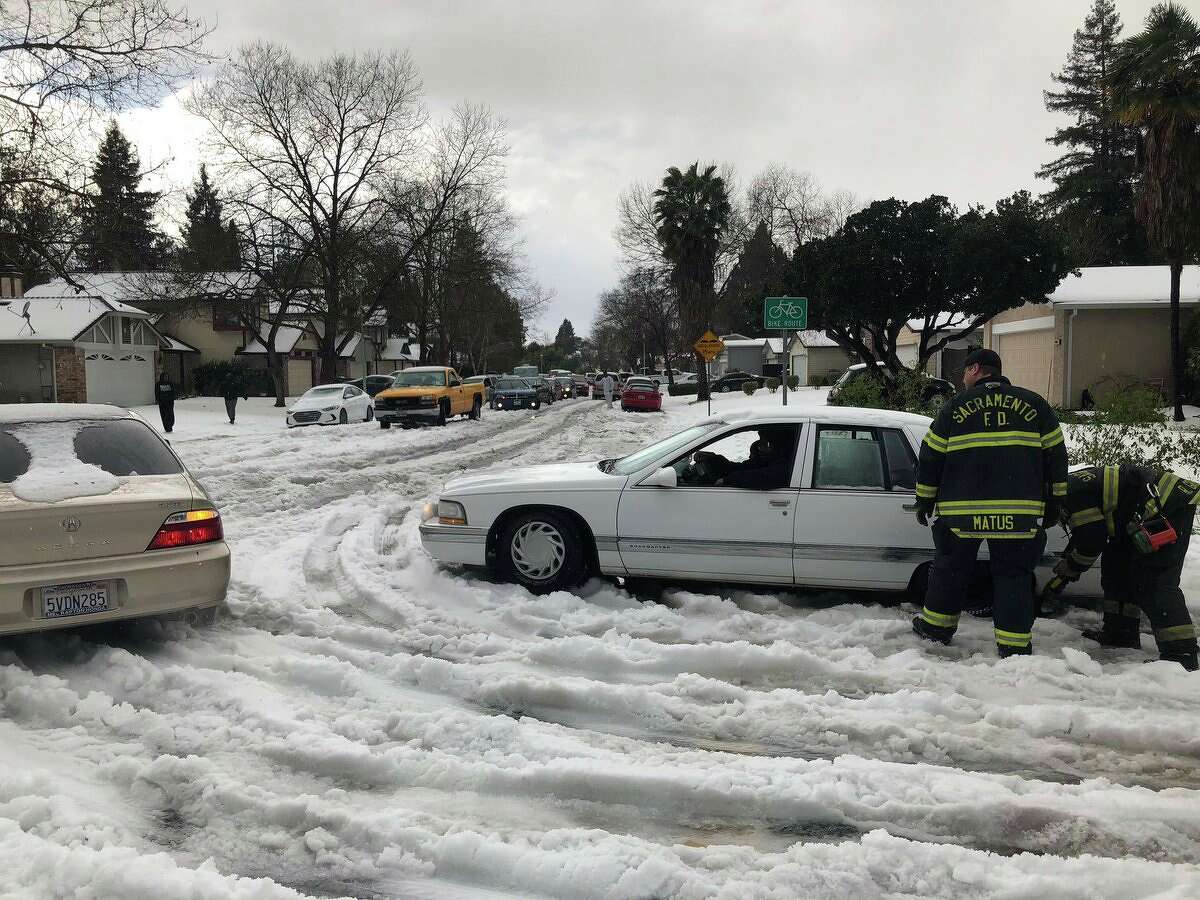 Did it snow in Sacramento? Nope, that's hail!
