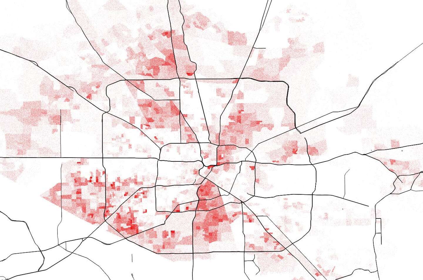 Five maps illustrate Houston's racial-ethnic breakdown by neighborhood