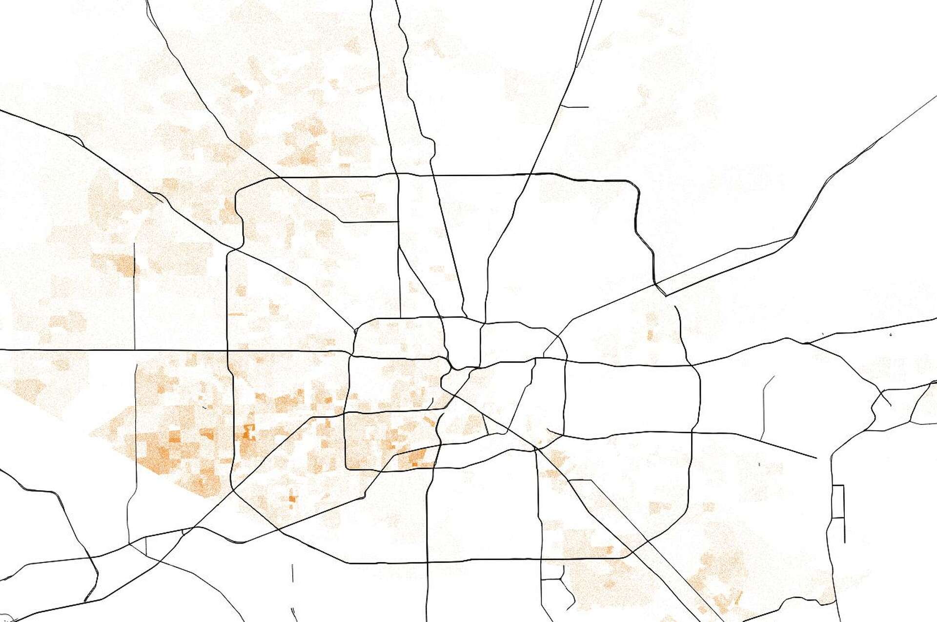 Five maps illustrate Houston's racial-ethnic breakdown by neighborhood