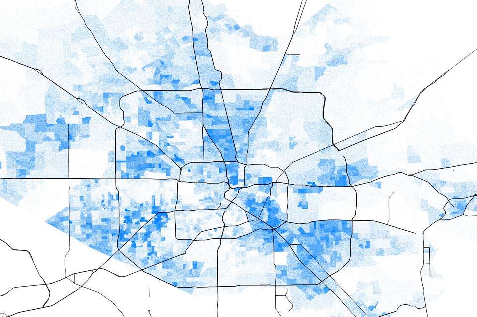 Five maps illustrate Houston's racial-ethnic breakdown by neighborhood