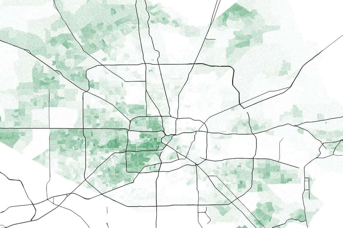 Five maps illustrate Houston's racial-ethnic breakdown by neighborhood