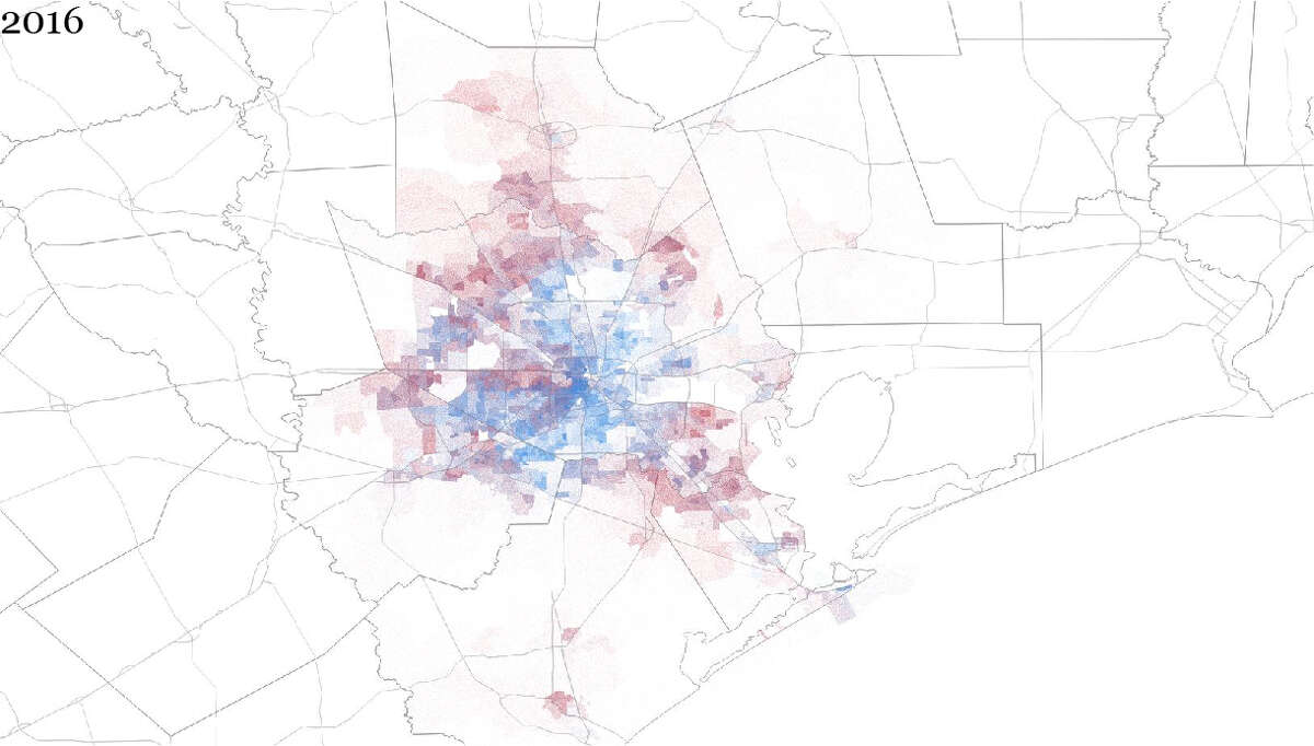 Houston-area maps show where Democrats, GOP are gaining votes
