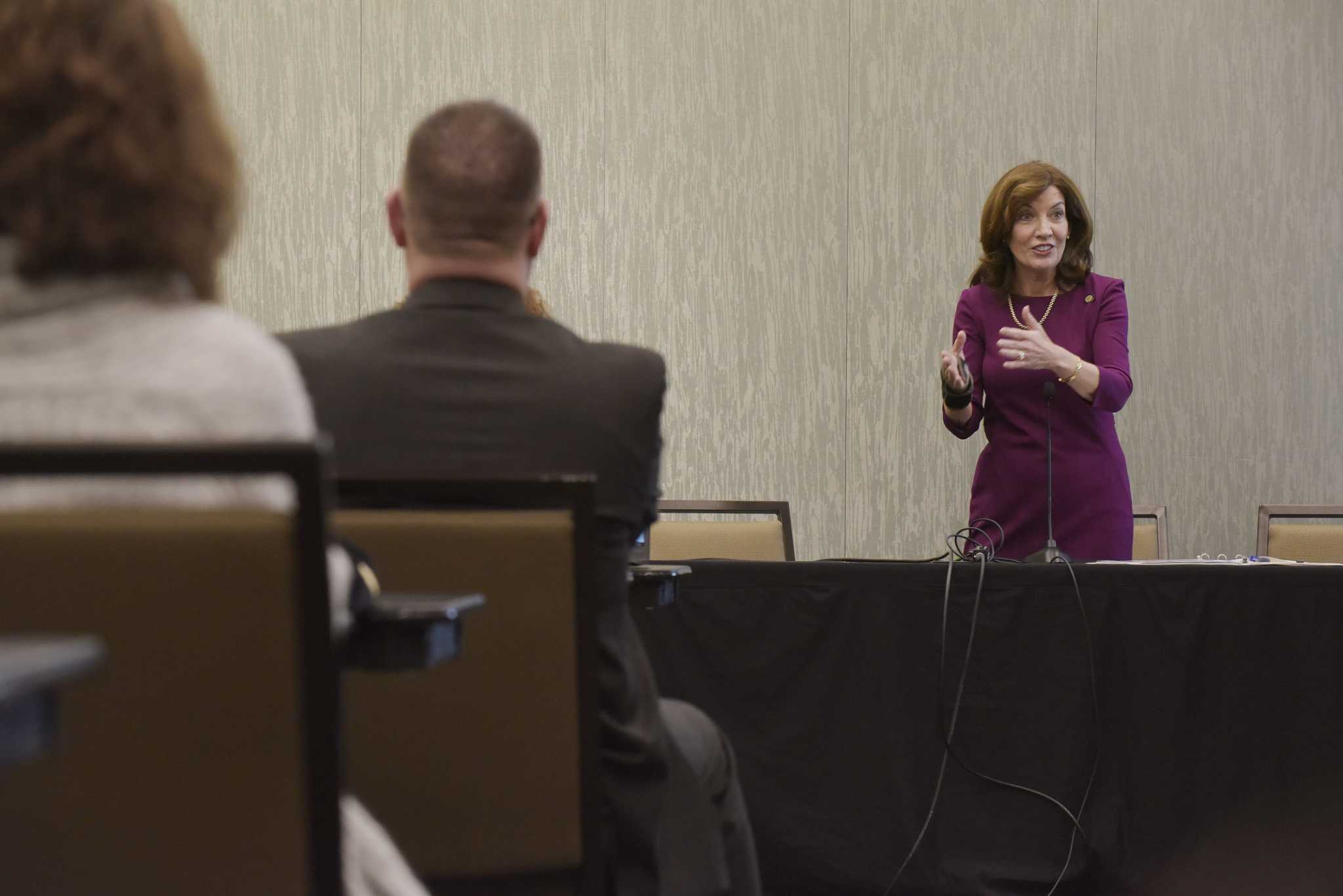 Lt. Gov. Kathy Hochul gives talk