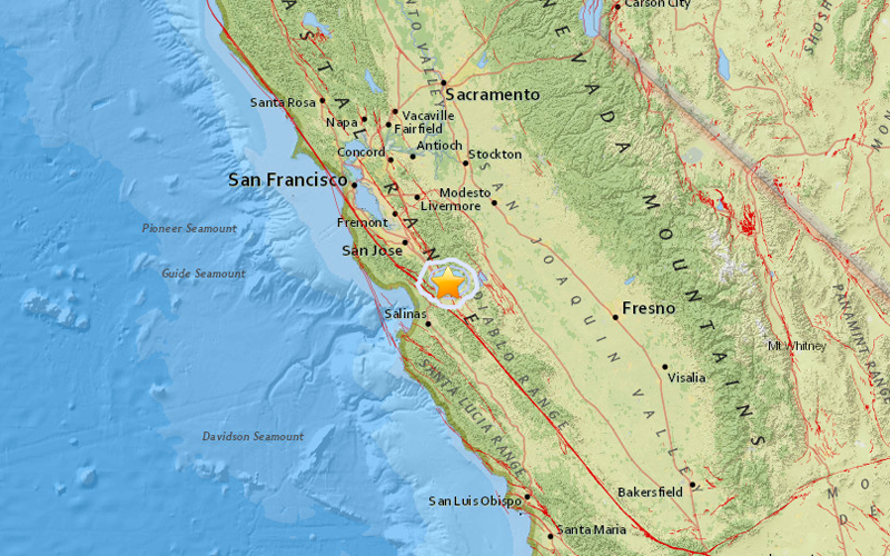 Magnitude 3.3 earthquake strikes near Gilroy, CA