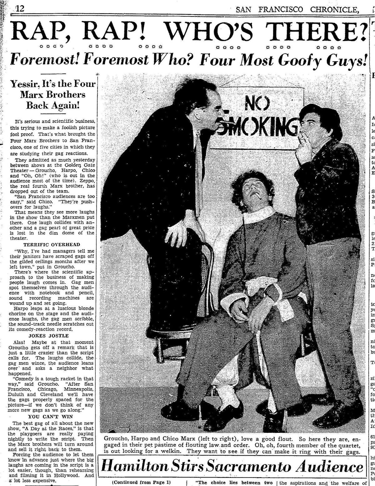 When the Marx Brothers yucked it up in San Francisco