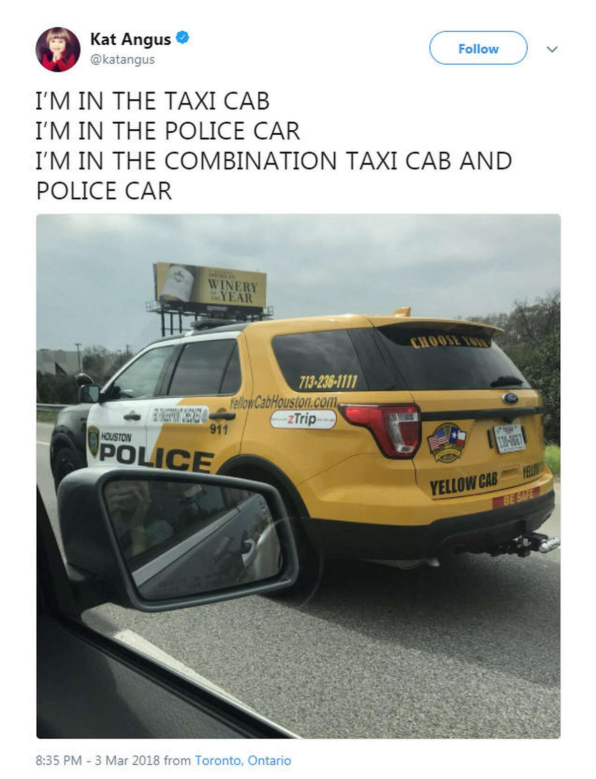 Why a Houston Police car is also painted as a taxi cab