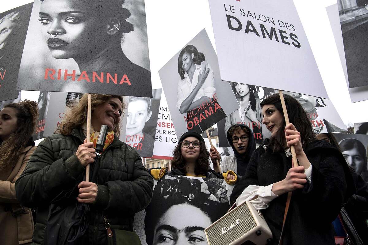 Crowds of women take to streets to strike, protest