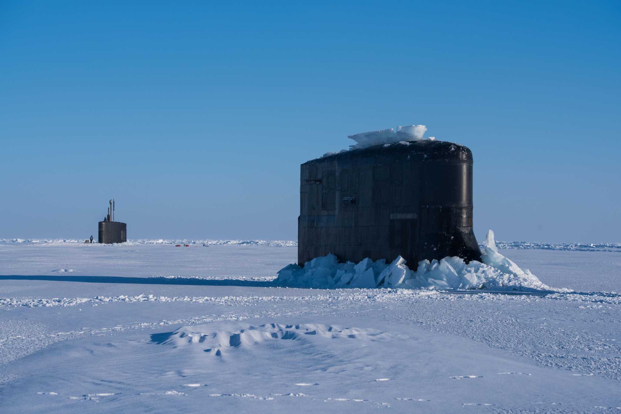 Connecticut-named subs break through Arctic Circle ice