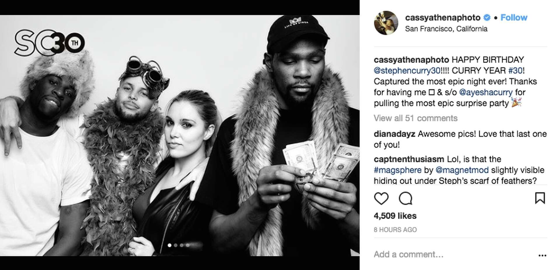 So many amazing things happened at Stephen Curry's 30th birthday party ...