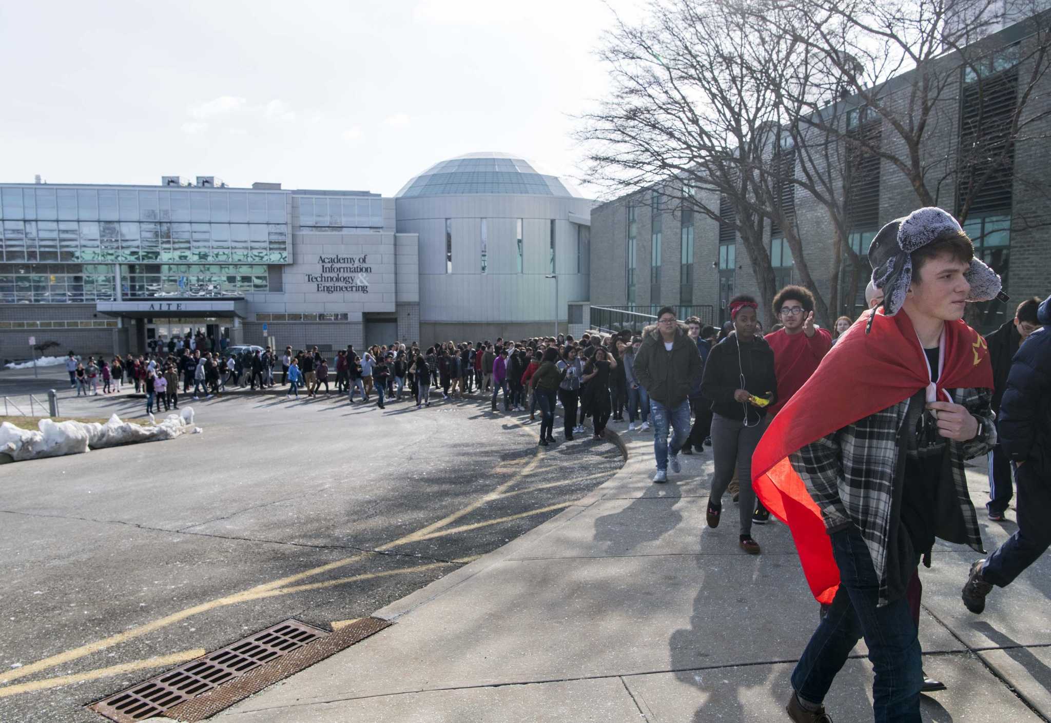Stamford students walk out of class