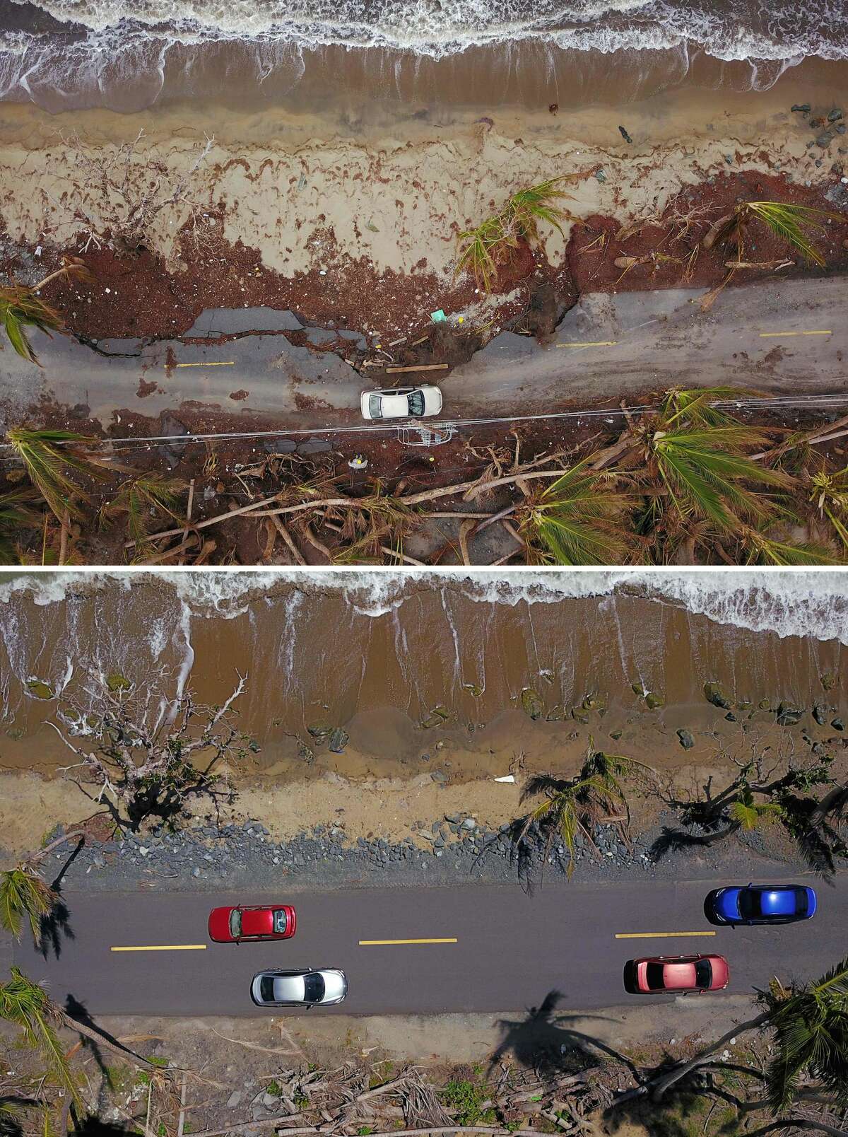 Before and after photos of Puerto Rico shows the island six months ...