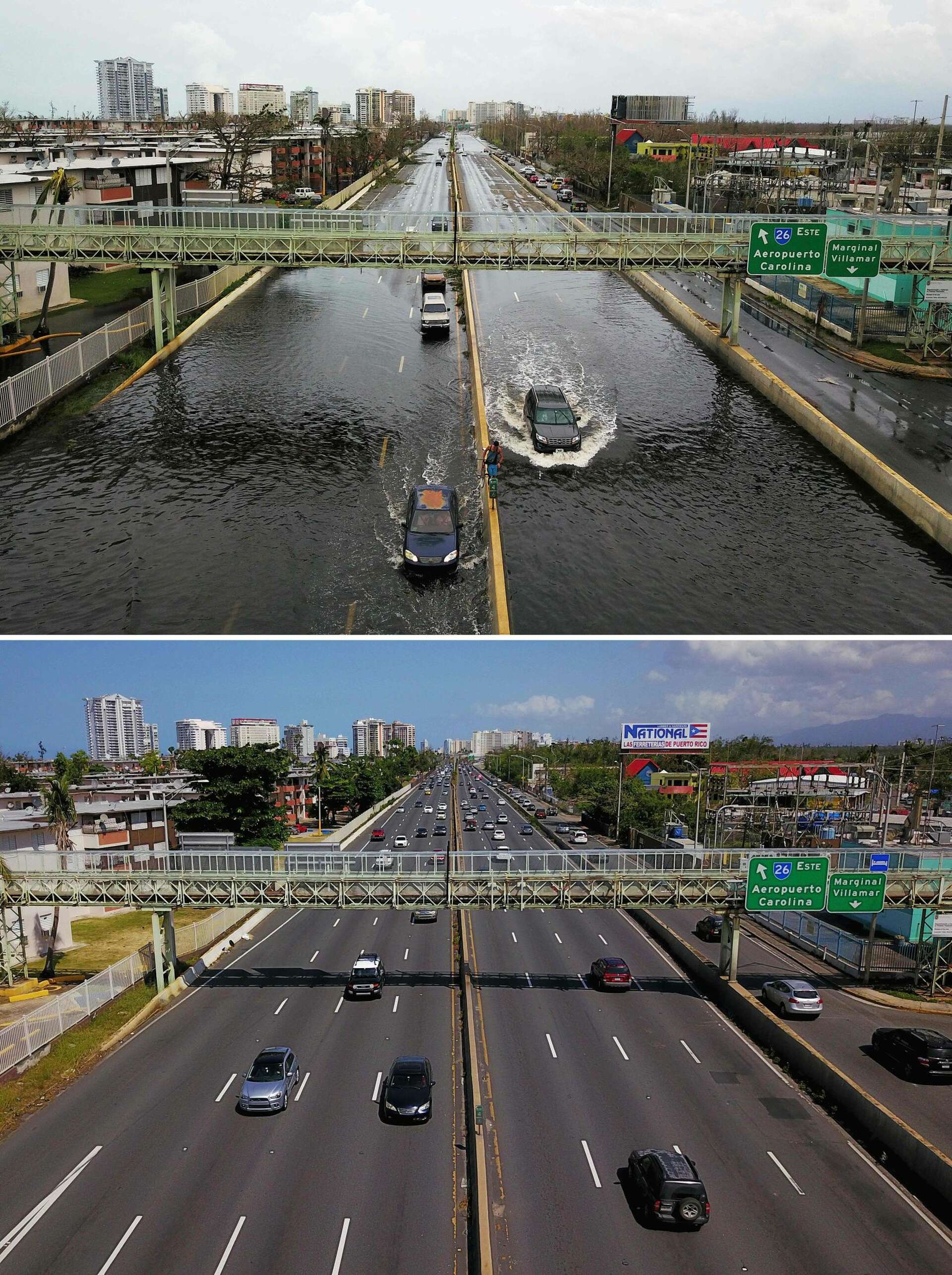 Before and after photos of Puerto Rico shows the island six months ...
