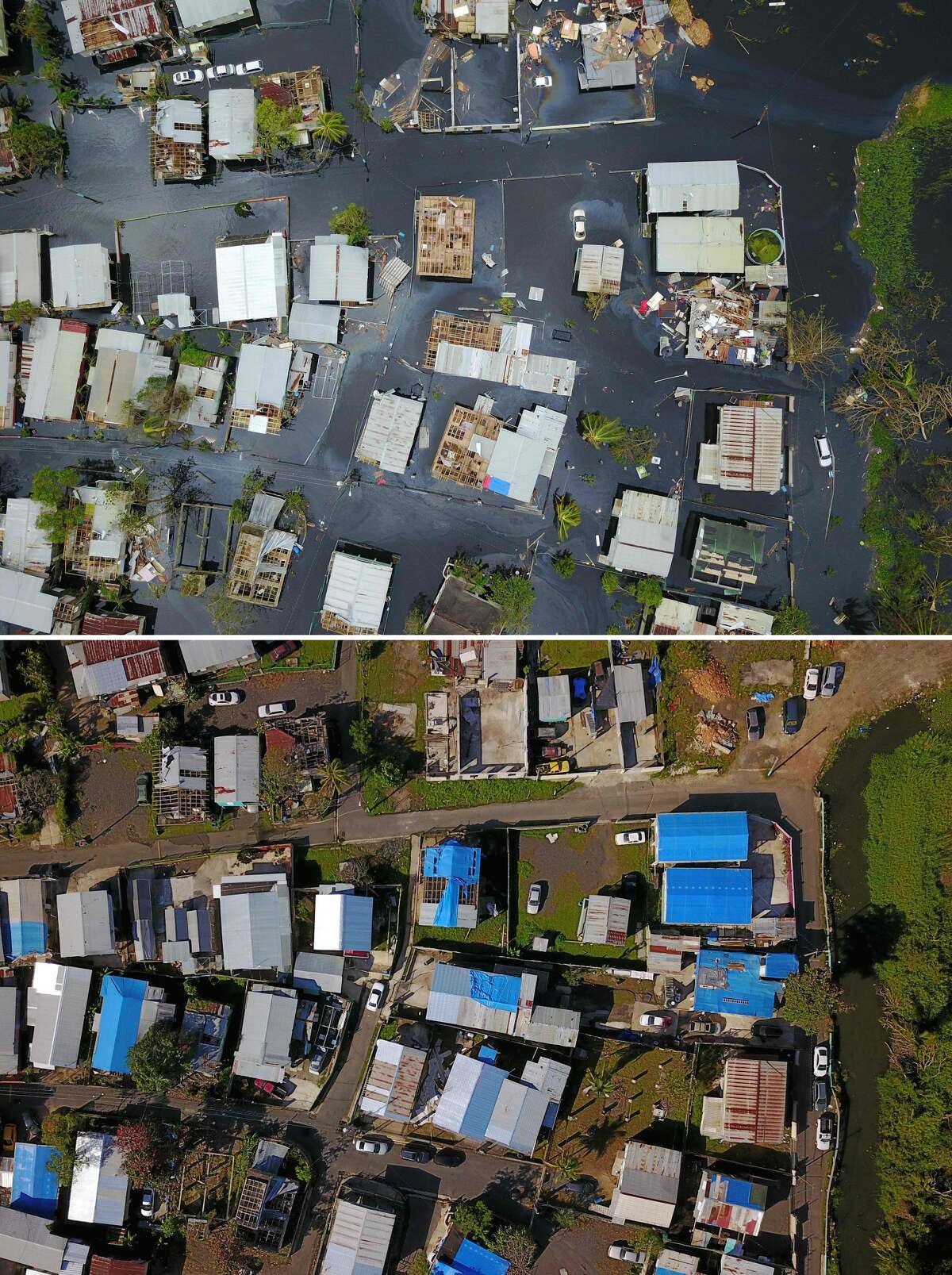 Before and after photos show Puerto Rico six months after Hurricane Maria