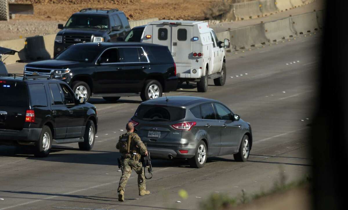 Police force car off road to end hourlong chase
