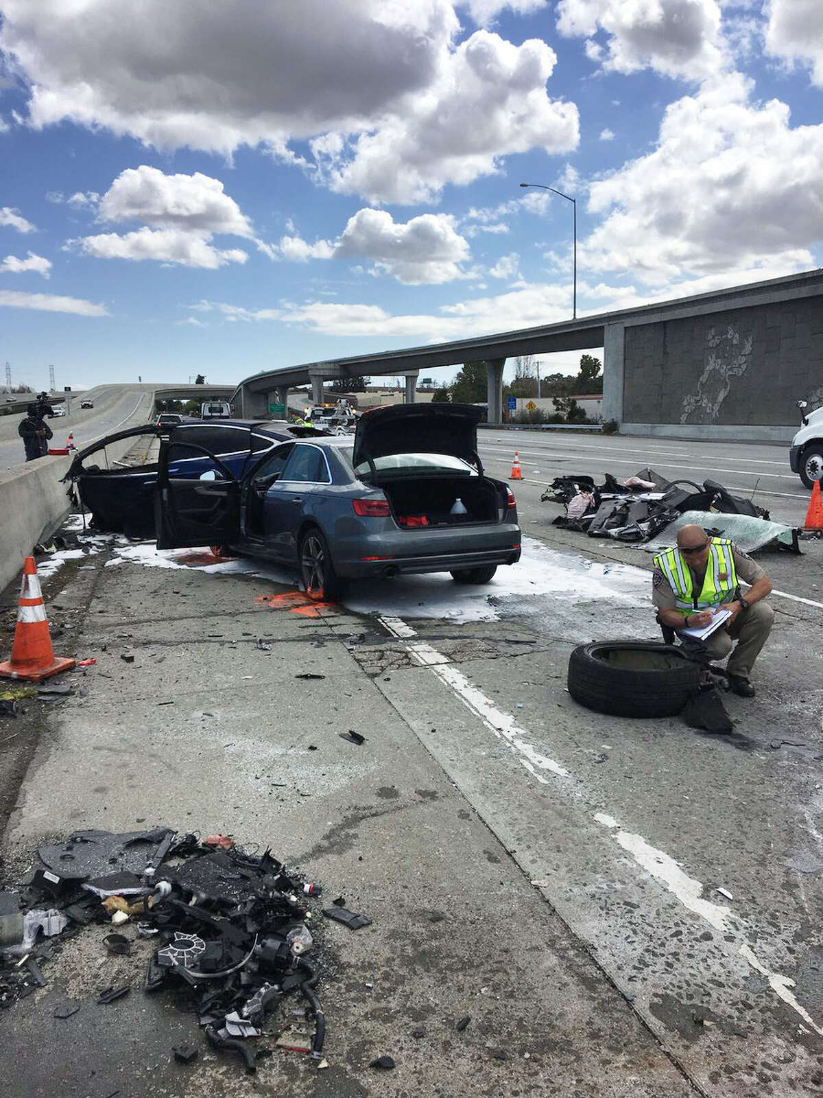 Driver of incinerated Tesla dies after violent Highway 101 crash