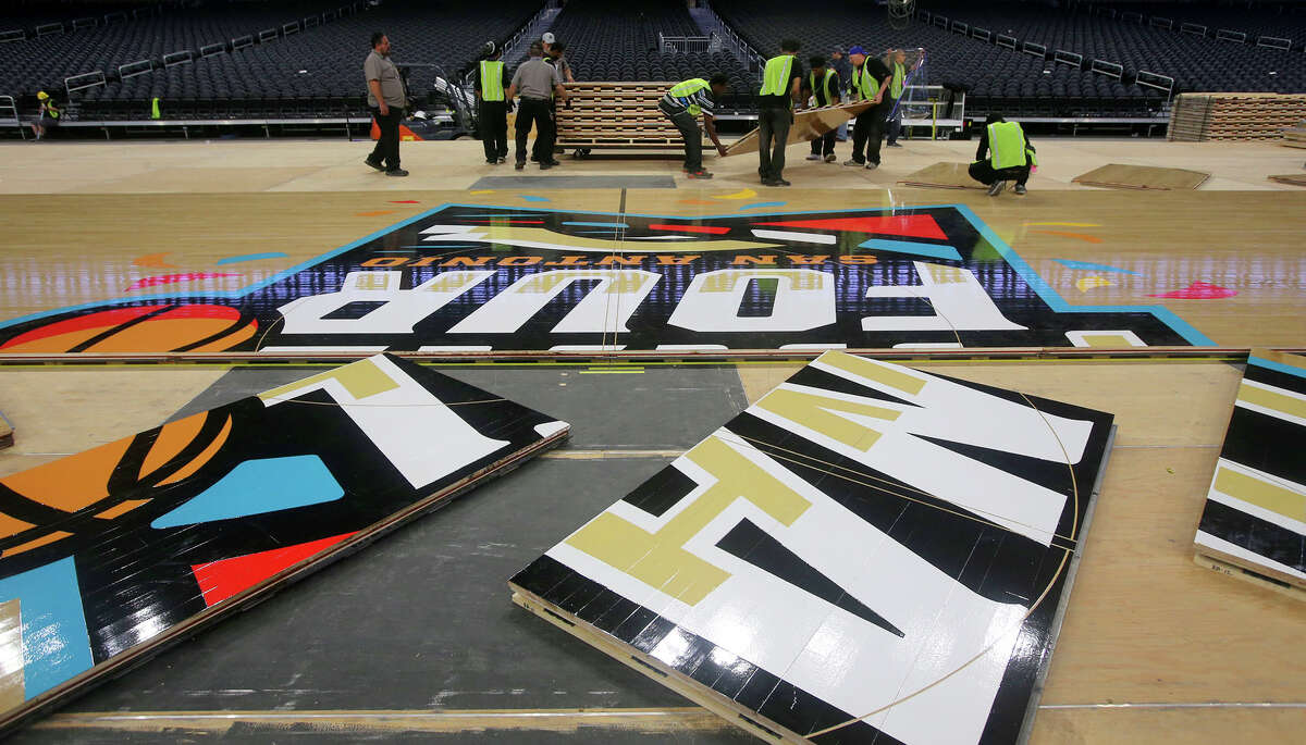 Final Four floor unveiled at the Alamodome