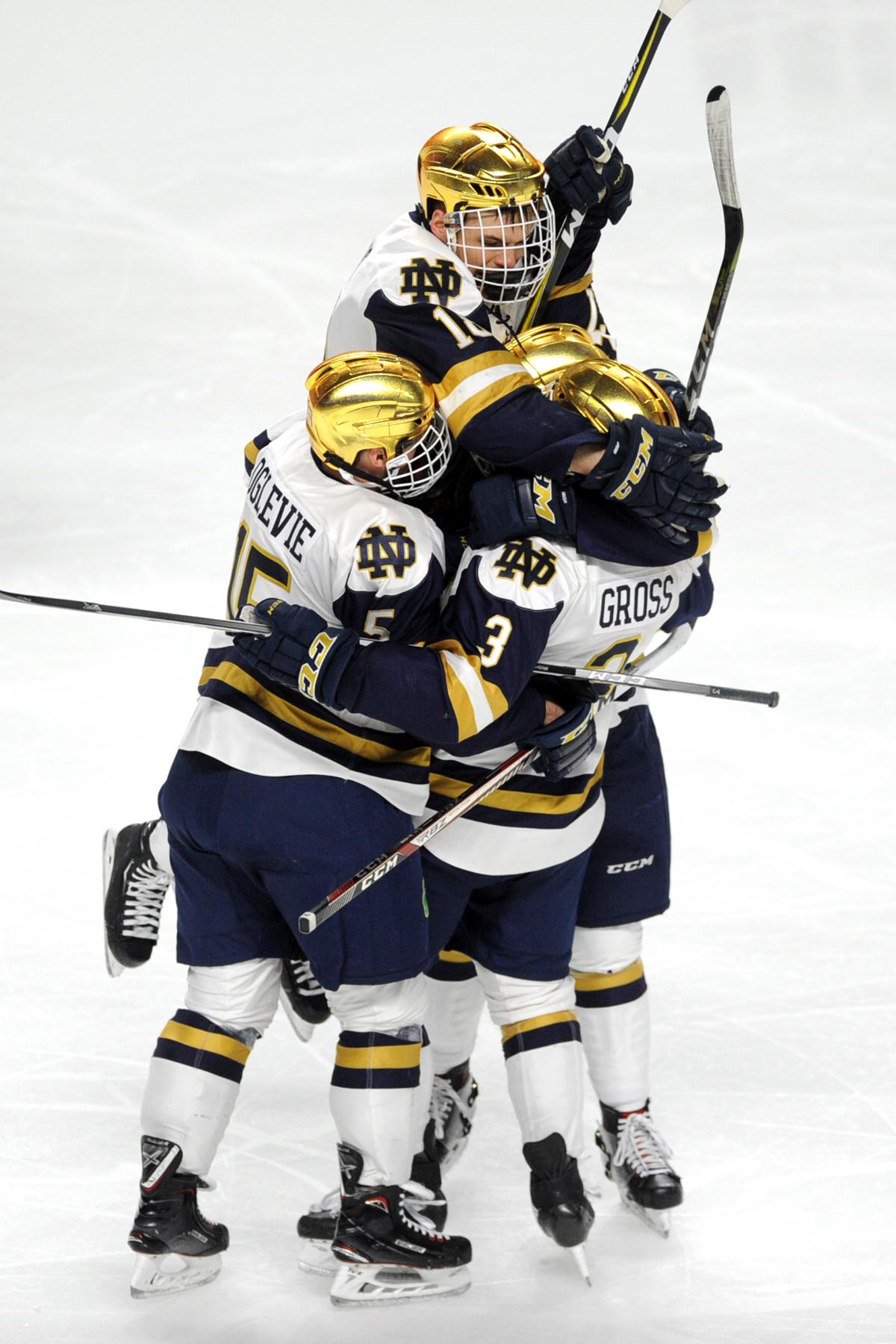 NCAA Hockey East Regional: Notre Dame survives overtime, tops Michigan Tech